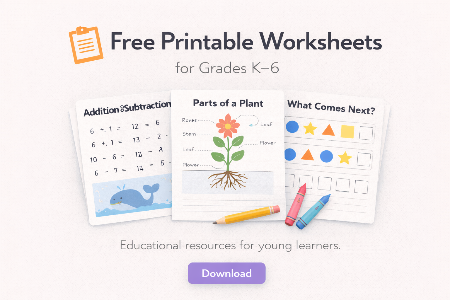 Free Printable Worksheets for Grades K–6 (Reading, Math, Science, and ...